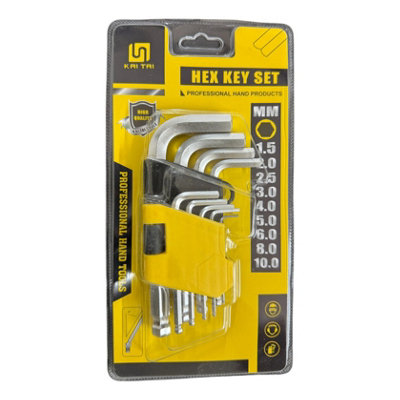 9 pc Hex Key Set Small L-Shaped Hex Spanners