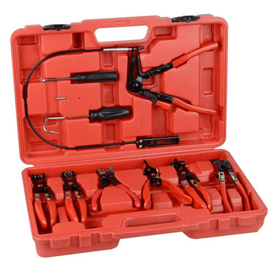 9 pcs Automotive Wire Long Reach Hose Clamp Pliers Set Fuel Oil Water ...