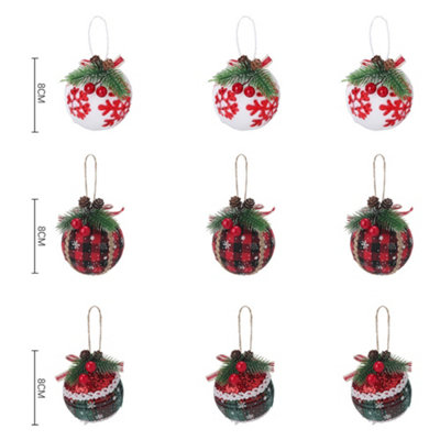9 Pcs Christmas Decoration Set Christmas Tree Baubles Ball Xmas Ornament