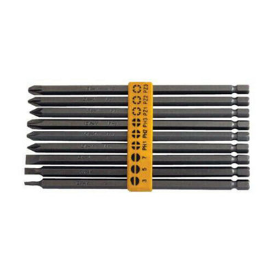 9 Piece 150mm Extra Long Power Bit Set Phillips Philips Slotted PZD
