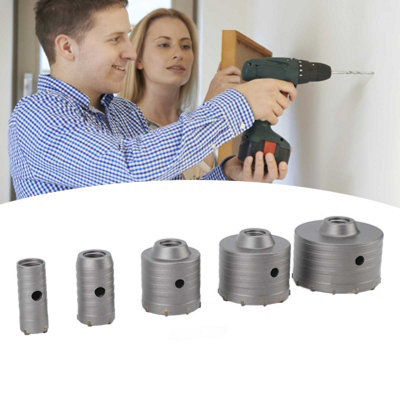 9-piece concrete hole opener drill bit set: 30mm, 40mm, 65mm, 80mm ...
