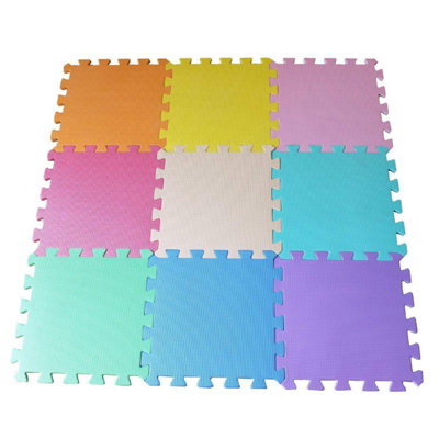 9-Piece Interlocking EVA Baby Foam Mats, Safe, Non-Slip, Waterproof ...