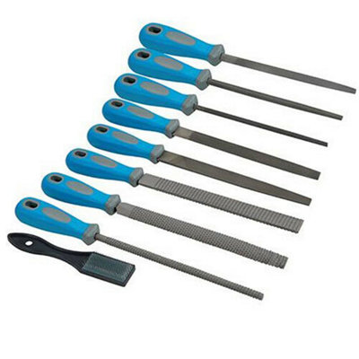 9 Piece Metal File Rasp Set/Kit Flat Half Round RoundTriangle&Square ...