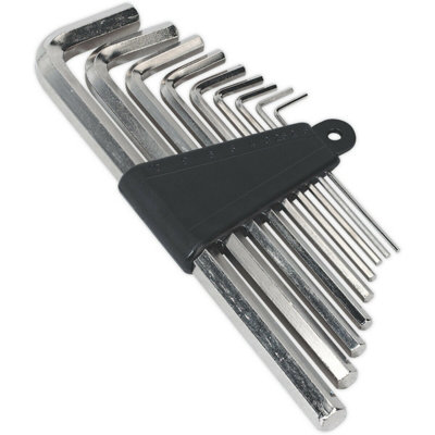 9 Piece Metric Hex Key Set - 1.5mm to 10mm Sizes - 75mm to 175mm Length ...