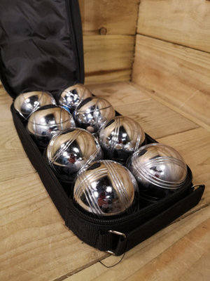 9 Piece Steel French Boules Set Garden Game with Carry Case | DIY at B&Q