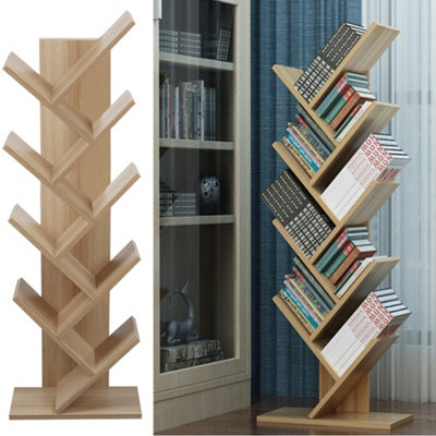 9 Tier Standing Wooden Tree Bookshelves for Living Room Home 1320mm H