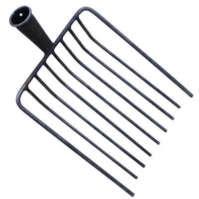 9-Tine Hay Fork, Metal Garden Pitchfork for Manure, Composting, and ...