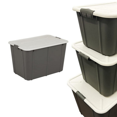 9 x 16L Grey Organic Multi Capacity Stackable Large Reinforced Storage ...