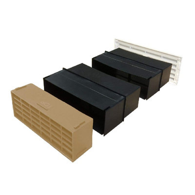 9" x 3" Extendable Combination Cavity Wall Sleeve Vent with Buff Air Brick