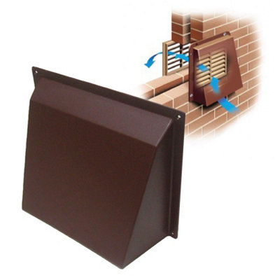 9" x 9" Brown Air Brick Hooded Cowl Cover Surface Mounted for Openings Air Bricks, Grilles & Air ...