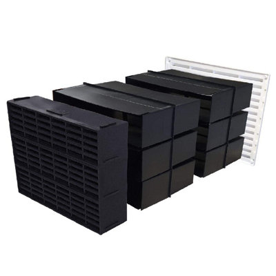 9" x 9" Extendable Combination Cavity Wall Sleeve Vent with Blue/Black ...