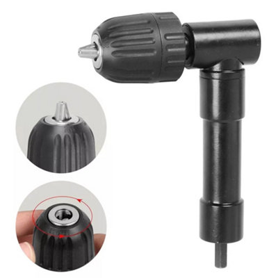 90 Degree Right Angle Drill Adapter Attachment 3/8 inch Chuck