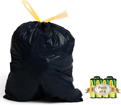 90 Heavy Duty Strong Tie Handle Bin Bag Liners Unscented Garbage Bags ...