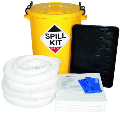 90 Litre Oil and Fuel Spill Kit with Drip Tray for use with Hydraulic ...