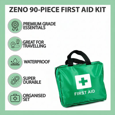 90 Piece First Aid Kit Bag Medical Emergency Kit Travel Home Car ...