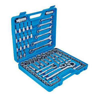 90 Piece Mechanics Tool Set Spanners Sockets Screwdrivers Handles