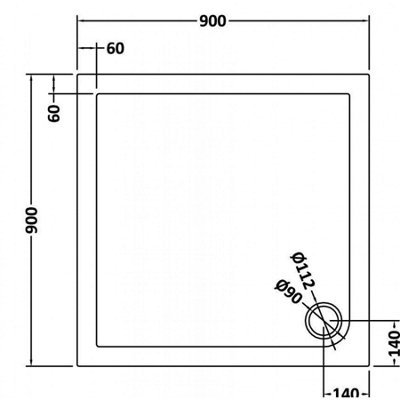 900 x 900mm Square Stone Shower Enclosure Tray with Riser Kit Gloss ...