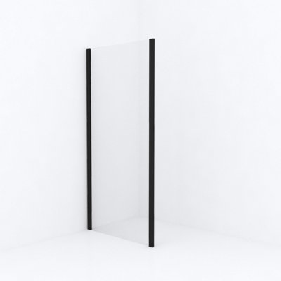 900mm Bathroom Shower Enclosure Side Panel Easy Clean Glass Black