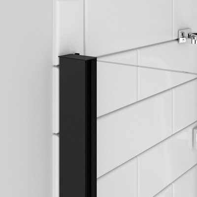 900mm Bathroom Shower Enclosure Side Panel Easy Clean Glass Black