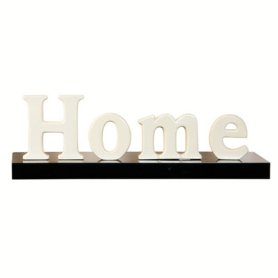 900mm floating hudson shelf kit, black high gloss | DIY at B&Q