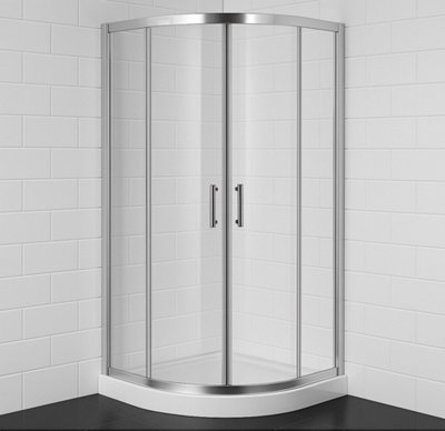 900mm Quadrant Shower Enclosure Chrome Walk In Corner Cubicle