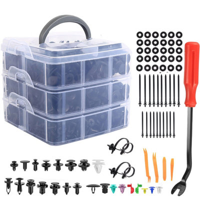 900Pcs Car Body Trim Clips Plastic Push Pin Rivet Screw Panel Fasteners ...