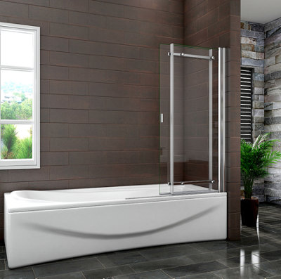 900x1400mm Chrome Bathroom Sliding Over Bath Shower Screen 6mm Safety Glass