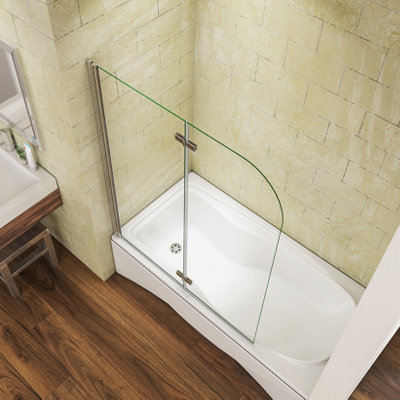 900X1400MM SLINE SANITARY OVER BATH SHOWER SCREEN PIVOT HINGED 2 FOLD ...