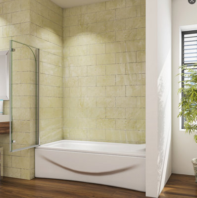 900x1400mm Sline Sanitary Over Bath Shower Screen Pivot Hinged 2 Fold ...