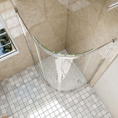 900x760x1850mm Quadrant Shower Enclosure+900x760mm Right Stone Tray ...