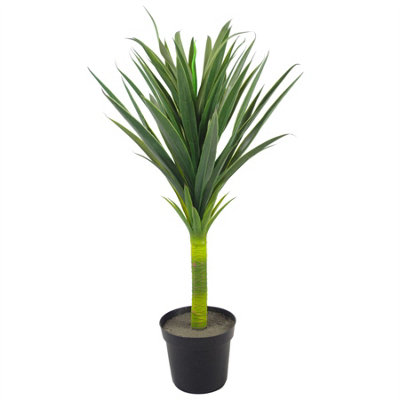 90cm (3ft) Large Artificial Green Yukka Plant Spiky Tree Plant | DIY at B&Q