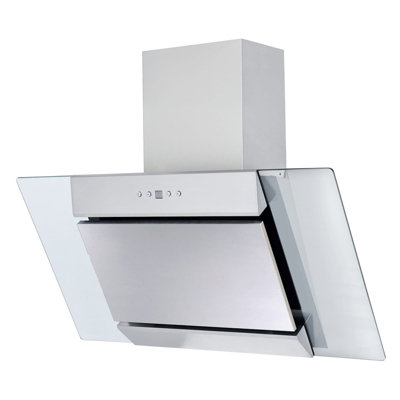 90cm Angled Cooker Hood - Stainless Steel Chimney Extractor Fan - SIA ...