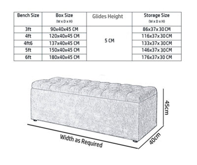 90cm Chesterfield Ottoman Storage Box - Upholstered Blanket Box - Grey ...