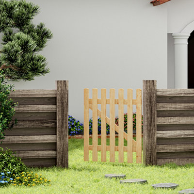 90cm H Grey Pine Waterproof and Corrosion Resistant Garden Wooden Door ...