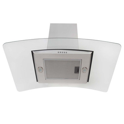 90cm Island Cooker Hood Kitchen Extractor Fan In Stainless Steel - SIA ...