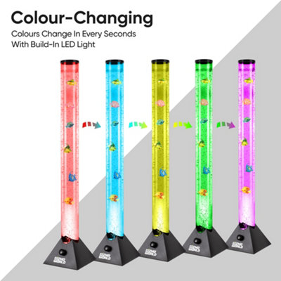 90cm LED Bubble Fish Lamp Tube Light RGB Colour Changing Mood Sensory ...