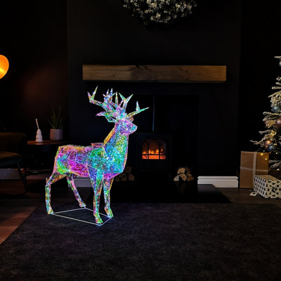 90cm Light up Indoor Outdoor Dream Christmas Stag with 500 White LEDs