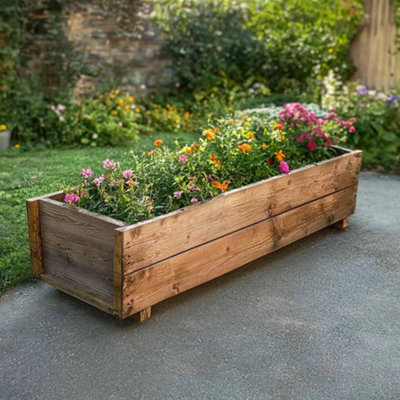 90cm Pine Wooden Planter Flower Trough