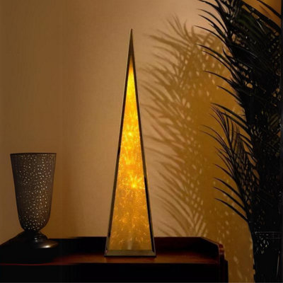90cm Pyramid LED Light Up Tower Effect Rotating Function Home Decor
