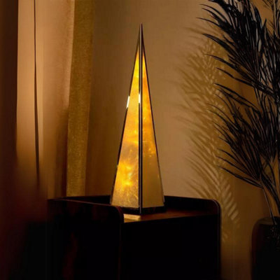 90cm Pyramid LED Light Up Tower Effect Rotating Function Home Decor
