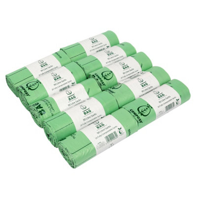 90L Compost Bag Compostable Commercial Bin Sacks - 10 Rolls | DIY at B&Q