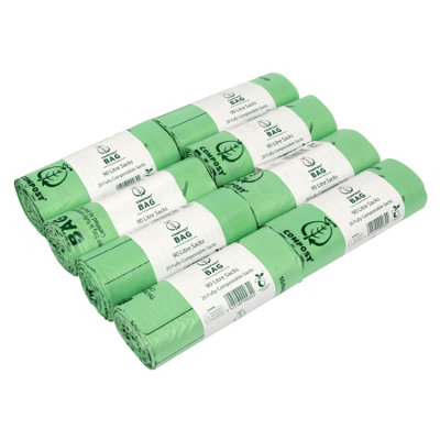 90L Compost Bag Compostable Commercial Bin Sacks - 8 Rolls