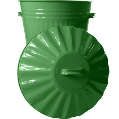 90L Retro Bin Vintage Style Metal Dustbin with Lid Suitable for Indoor ...