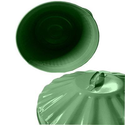 90L Retro Bin Vintage Style Metal Dustbin with Lid Suitable for Indoor ...