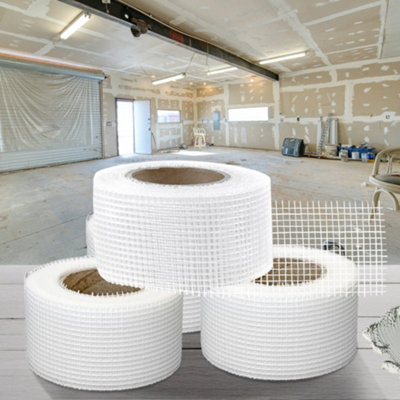 90m Self Adhesive Scrim Tape Plastering Mesh Strong Fibreglass ...
