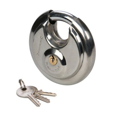 90mm Heavy Duty Steel Security Disc Padlock 70mm Shackle Diameter | DIY ...