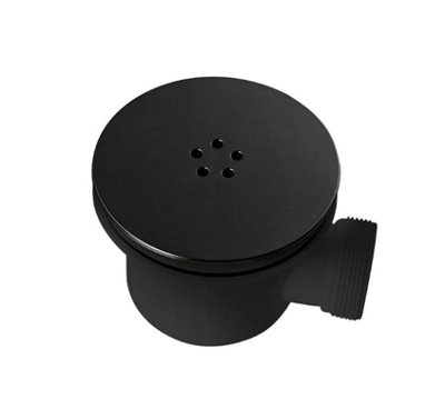 90mm Shower Waste Fast Flow Matt Black Domed Top Finish Trap for Shower ...