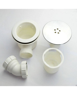 90mm Shower Waste Rapid Fast Flow Chrome Domed Top Finish Trap for ...