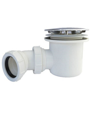 90mm Shower Waste Rapid Fast Flow Chrome Domed Top Finish Trap for ...