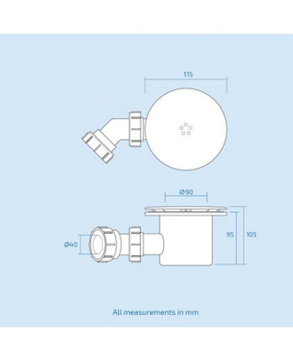 90mm Shower Waste Rapid Fast Flow Chrome Domed Top Finish Trap for ...